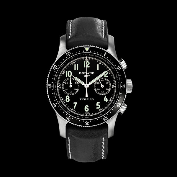 Dodane Type 23-C Blanche Chronograph Black Dial Automatic // Pre-Owned ...