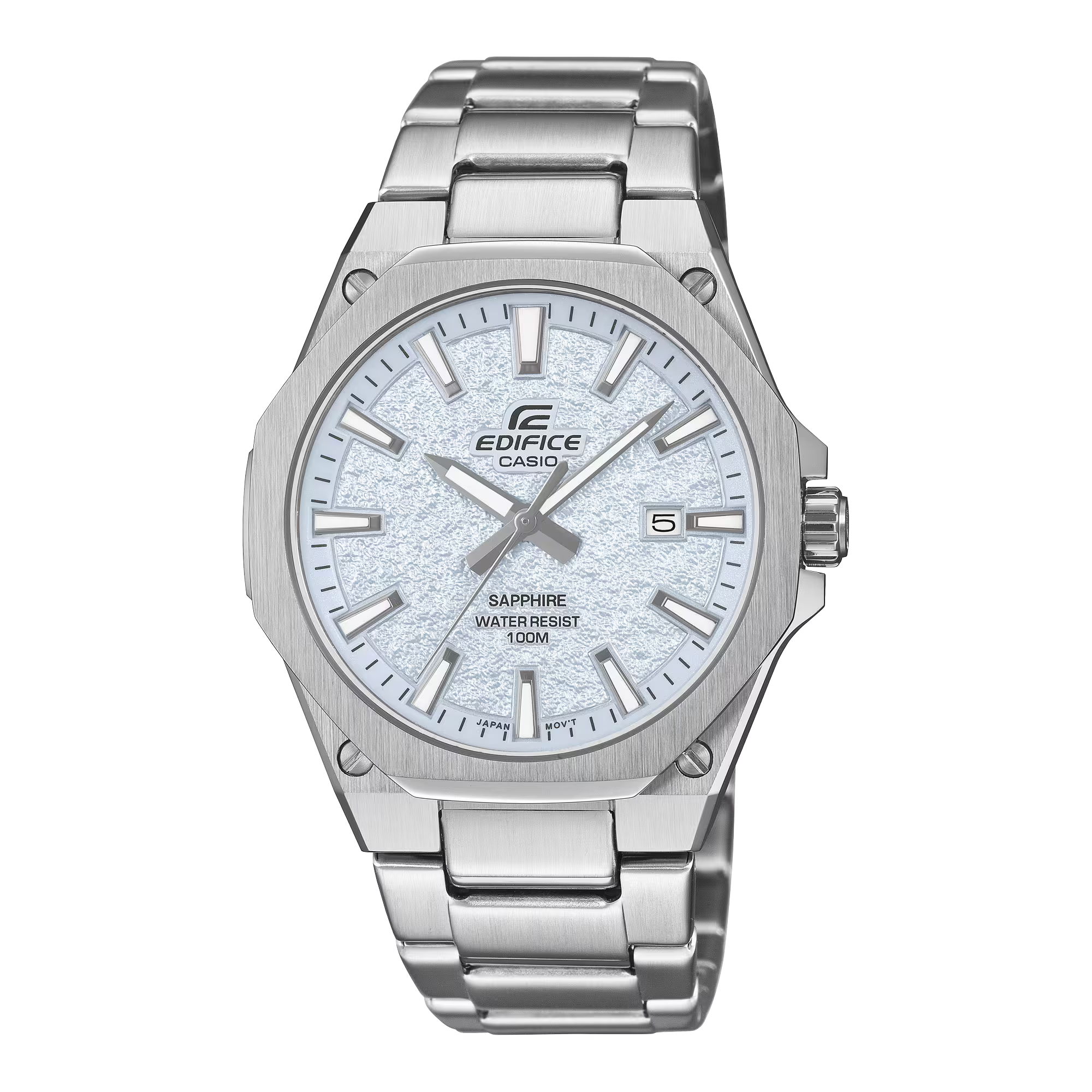 Casio Edifice EFRS108DE-2AV 3-Hand Analog Ice Blue Textured Dial Quart ...
