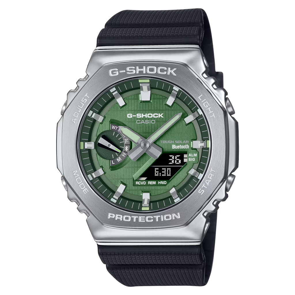 G-Shock GBM2100A-1A3 Metal Clad Casioak Vapor Green Resin Band ...