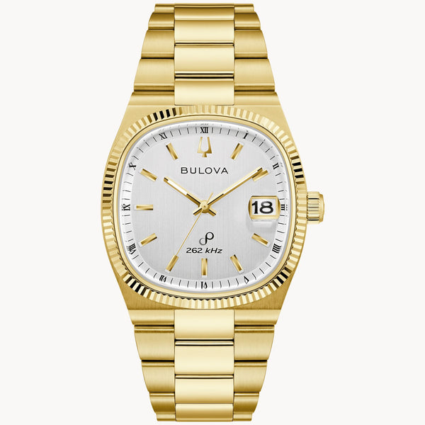 Bulova 97B223 Super Seville 262kHz Precisionist Silver Dial Gold Tone ...