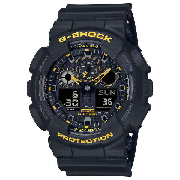G-Shock GA100CY-1A Analog-Digital Rugged Black Yellow – Arizona Fine Time