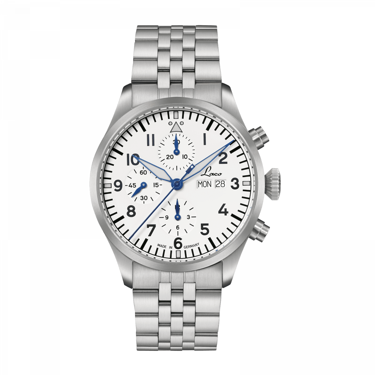 Laco 862153.MB Kiel 2 Weiss Chronograph White Dial Metal Band – Arizona ...